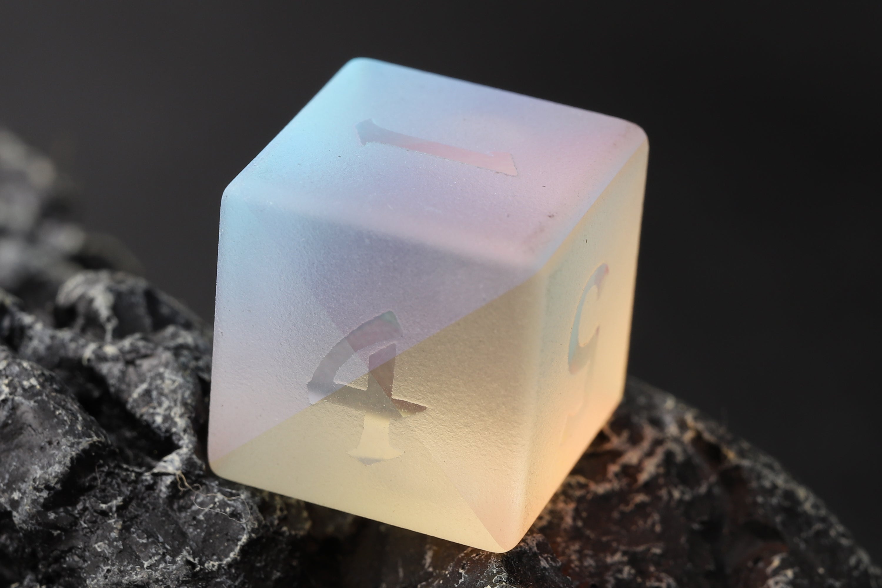 Raised Moon Dagger Prismatic Glass D&D Dice Set – Rolldnddice